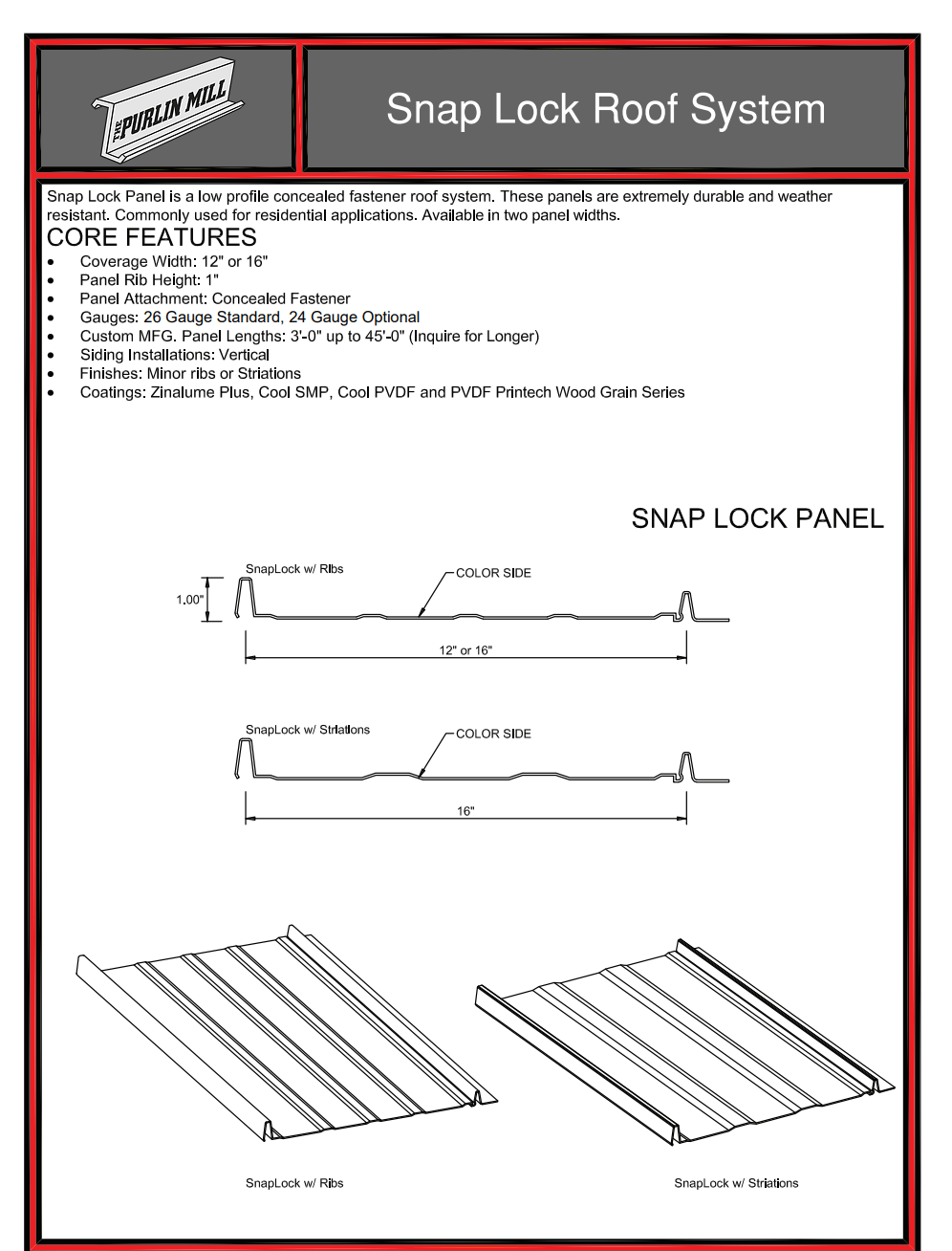 Snap-lock - The Purlin Mill